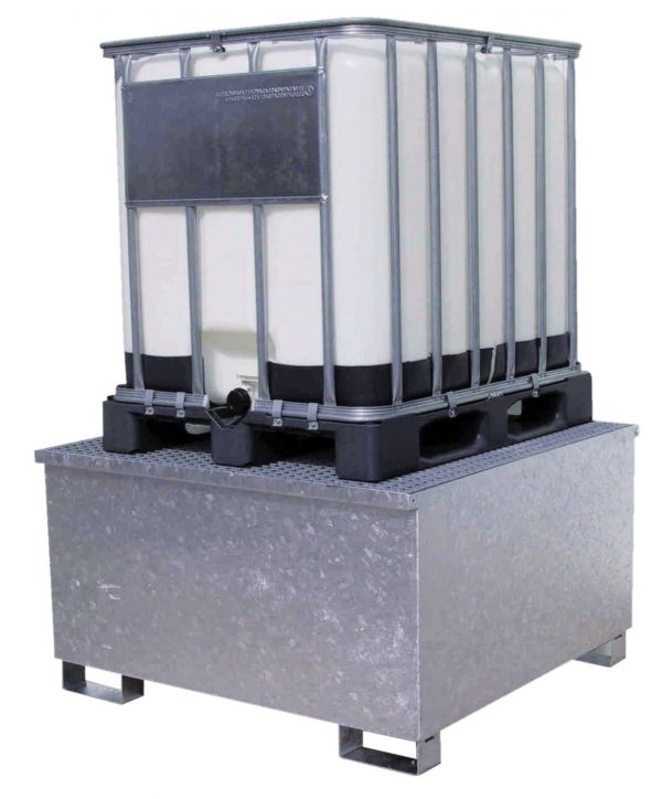 IBC-Auffangwanne aus Stahl, GS1, verzinkt | CEMO